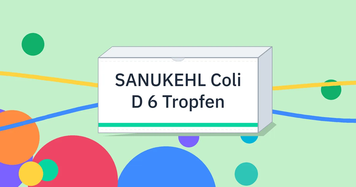 Symbolbild: Packung mit der Aufschrift SANUKEHL Coli D 6 Tropfen (PZN 07402871) – Verfügbarkeit und Bezug in Apotheken in Frankfurt am Main