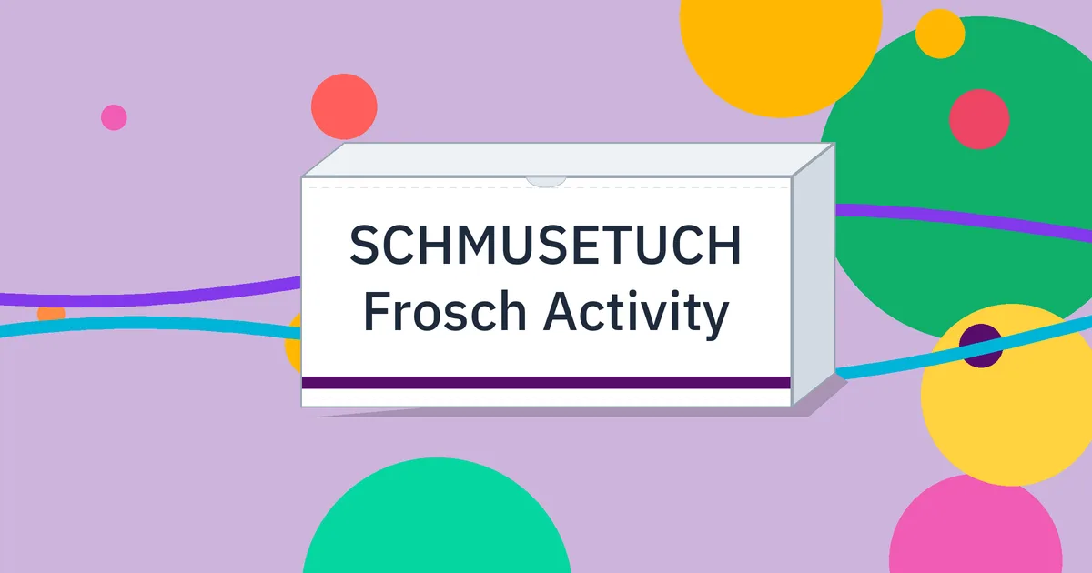 Symbolbild: Packung mit der Aufschrift SCHMUSETUCH Frosch Activity (PZN 10404394) – Verfügbarkeit und Bezug in Apotheken in Frankfurt am Main