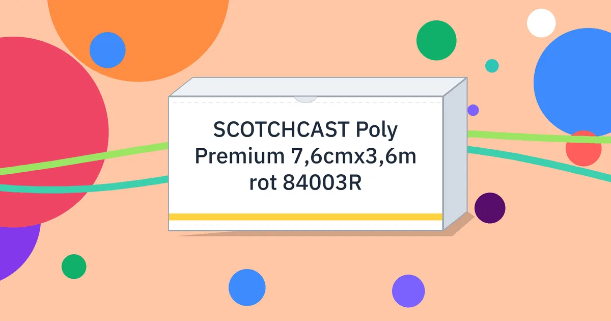 Symbolbild: Packung mit der Aufschrift SCOTCHCAST Poly Premium 7,6cmx3,6m rot 84003R (PZN 10082708) – Verfügbarkeit und Bezug in Apotheken in Frankfurt am Main