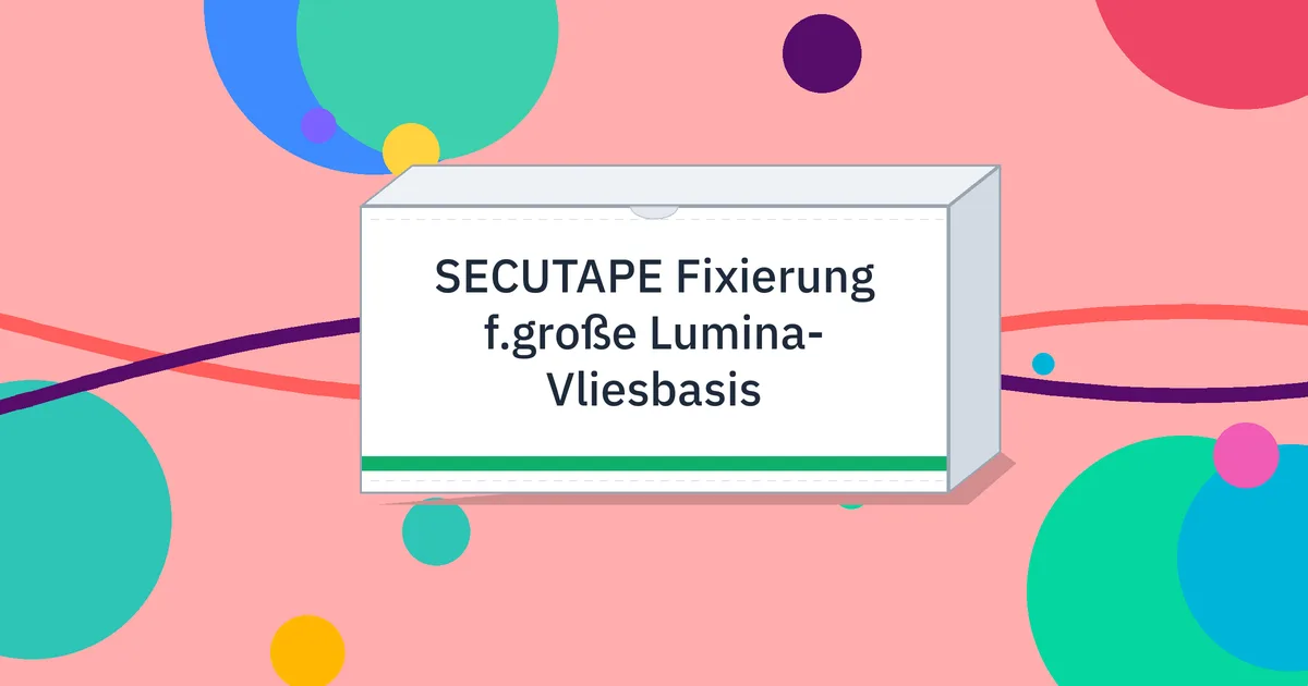 Symbolbild: Packung mit der Aufschrift SECUTAPE Fixierung f.große Lumina-Vliesbasis (PZN 04838361) – Verfügbarkeit und Bezug in Apotheken in Frankfurt am Main