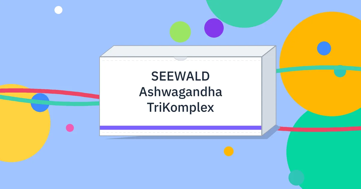 Symbolbild: Packung mit der Aufschrift SEEWALD Ashwagandha TriKomplex (PZN 19542620) – Verfügbarkeit und Bezug in Apotheken in Frankfurt am Main