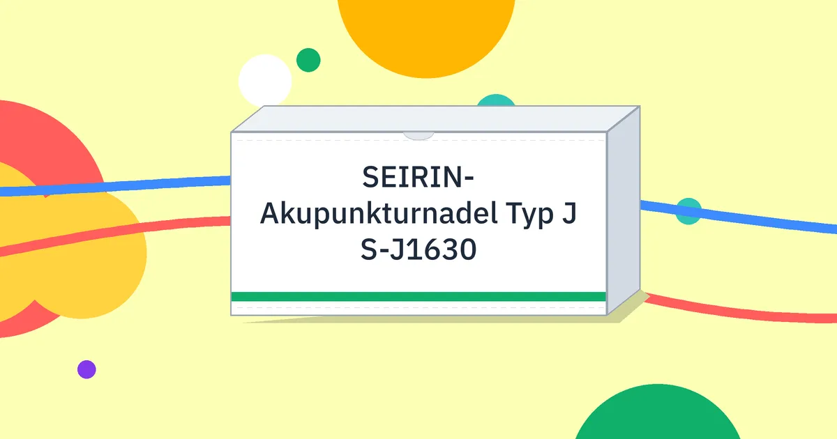 Symbolbild: Packung mit der Aufschrift SEIRIN-Akupunkturnadel Typ J S-J1630 (PZN 04959509) – Verfügbarkeit und Bezug in Apotheken in Frankfurt am Main