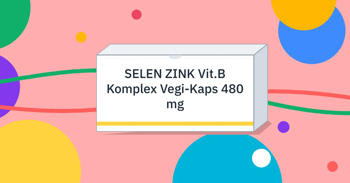 Symbolbild: Packung mit der Aufschrift SELEN ZINK Vit.B Komplex Vegi-Kaps 480 mg (PZN 02513620) – Verfügbarkeit und Bezug in Apotheken in Frankfurt am Main