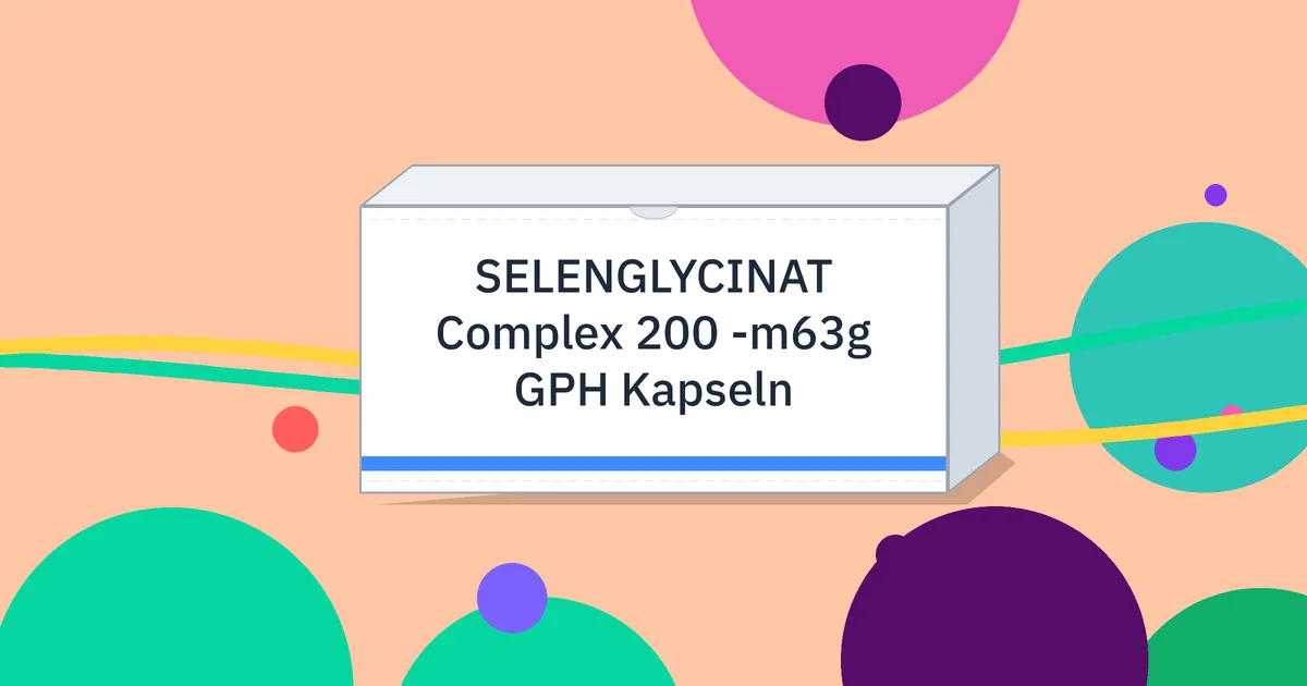 Symbolbild: Packung mit der Aufschrift SELENGLYCINAT Complex 200 -m63g GPH Kapseln (PZN 10190450) – Verfügbarkeit und Bezug in Apotheken in Frankfurt am Main