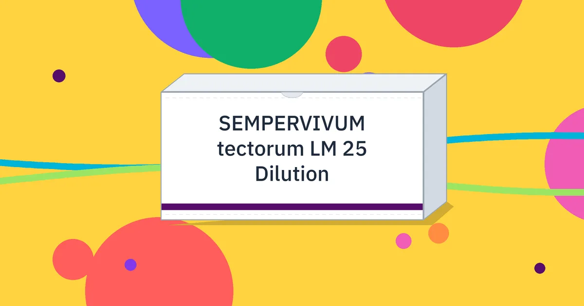 Symbolbild: Packung mit der Aufschrift SEMPERVIVUM tectorum LM 25 Dilution (PZN 13186360) – Verfügbarkeit und Bezug in Apotheken in Frankfurt am Main