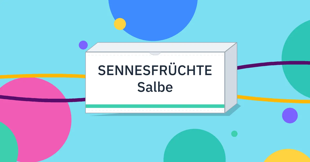 Symbolbild: Packung mit der Aufschrift SENNESFRÜCHTE Salbe (PZN 18439819) – Verfügbarkeit und Bezug in Apotheken in Frankfurt am Main