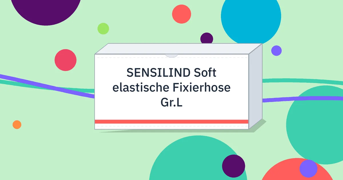 Symbolbild: Packung mit der Aufschrift SENSILIND Soft elastische Fixierhose Gr.L (PZN 17194304) – Verfügbarkeit und Bezug in Apotheken in Frankfurt am Main