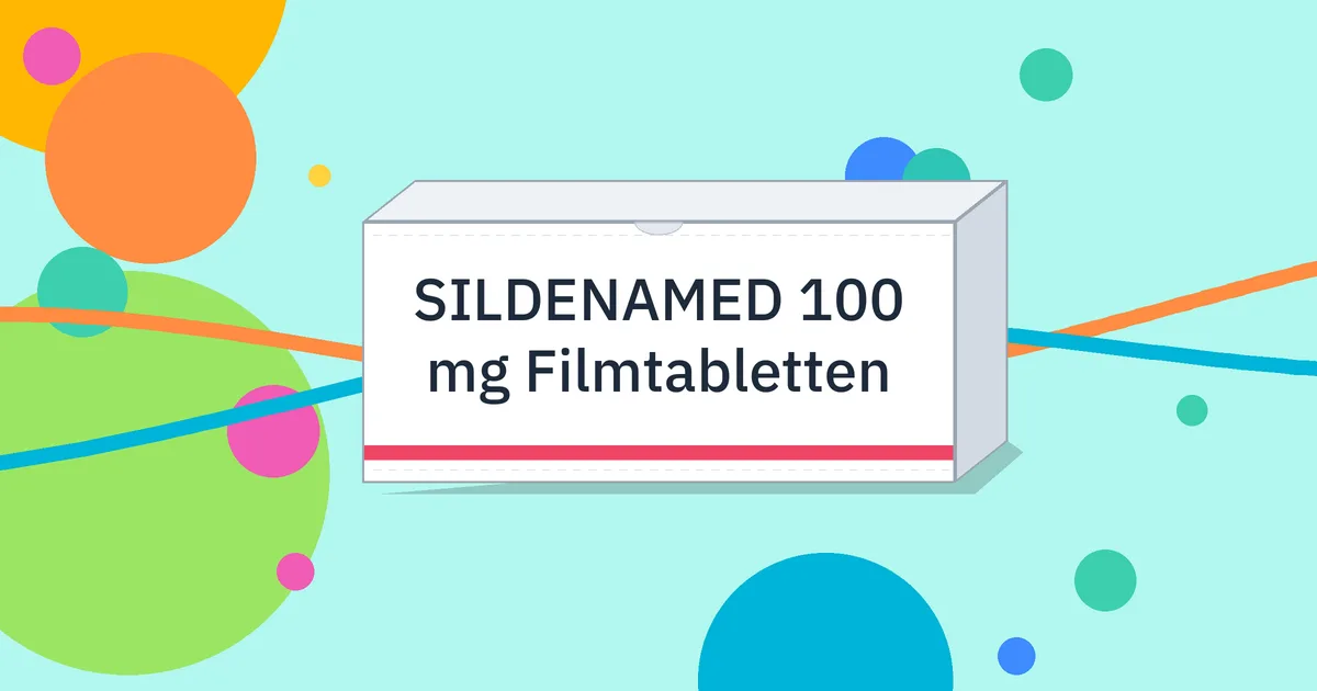 Symbolbild: Packung mit der Aufschrift SILDENAMED 100 mg Filmtabletten (PZN 11331042) – Verfügbarkeit und Bezug in Apotheken in Frankfurt am Main