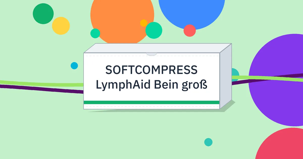 Symbolbild: Packung mit der Aufschrift SOFTCOMPRESS LymphAid Bein groß (PZN 13506238) – Verfügbarkeit und Bezug in Apotheken in Frankfurt am Main