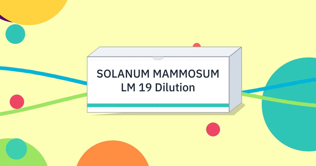 Symbolbild: Packung mit der Aufschrift SOLANUM MAMMOSUM LM 19 Dilution (PZN 13192478) – Verfügbarkeit und Bezug in Apotheken in Frankfurt am Main