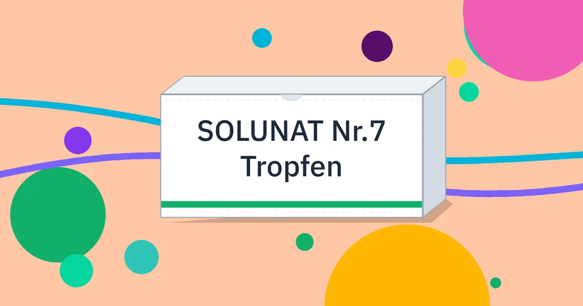 Symbolbild: Packung mit der Aufschrift SOLUNAT Nr.7 Tropfen (PZN 02939247) – Verfügbarkeit und Bezug in Apotheken in Frankfurt am Main