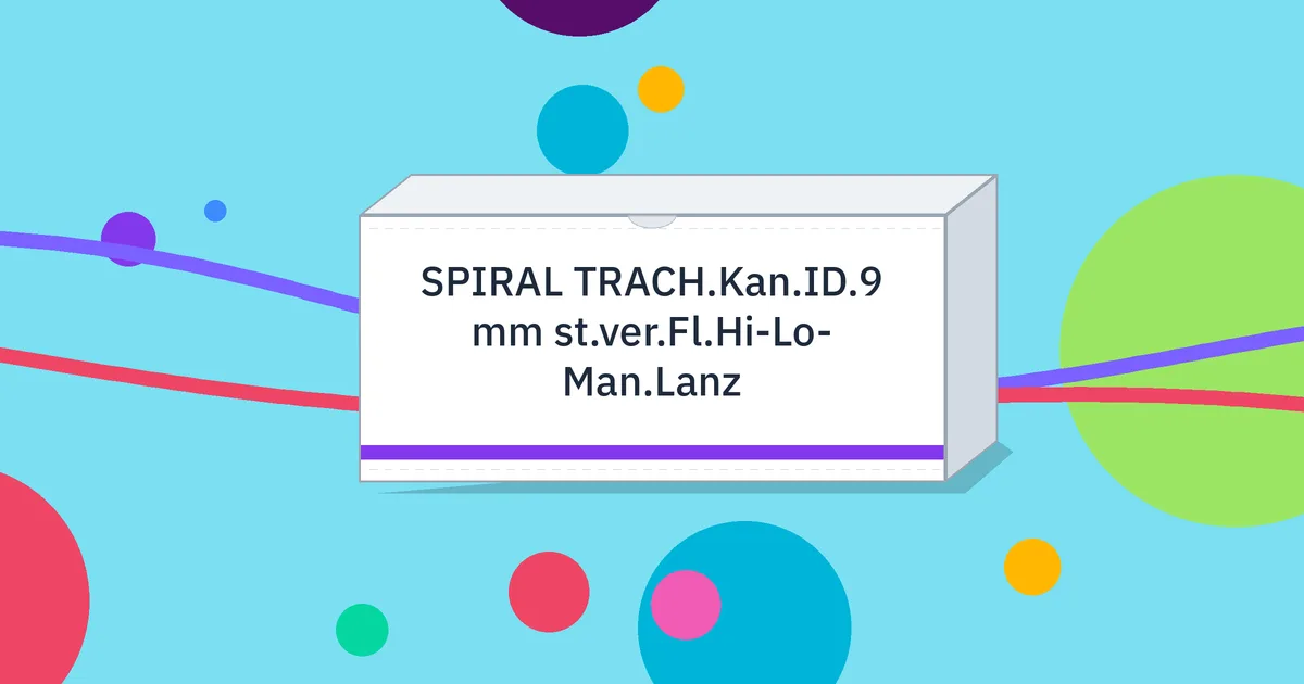 Symbolbild: Packung mit der Aufschrift SPIRAL TRACH.Kan.ID.9 mm st.ver.Fl.Hi-Lo-Man.Lanz (PZN 03379885) – Verfügbarkeit und Bezug in Apotheken in Frankfurt am Main