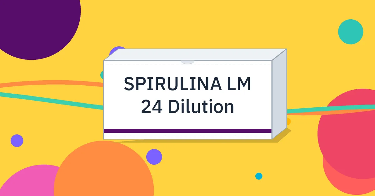 Symbolbild: Packung mit der Aufschrift SPIRULINA LM 24 Dilution (PZN 13683029) – Verfügbarkeit und Bezug in Apotheken in Frankfurt am Main