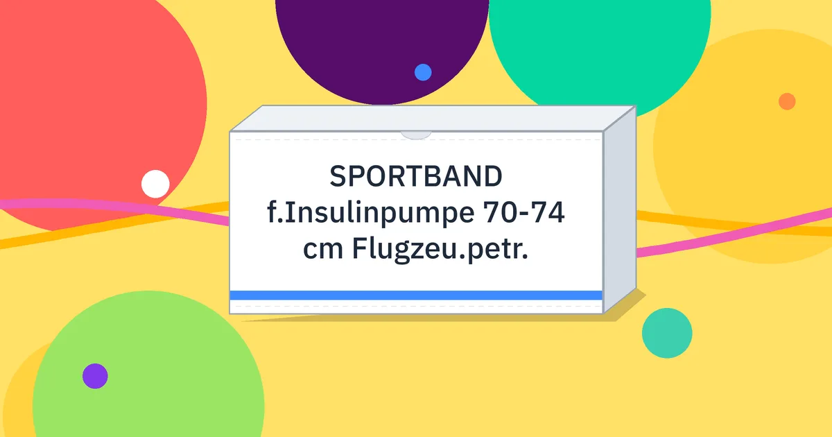 Symbolbild: Packung mit der Aufschrift SPORTBAND f.Insulinpumpe 70-74 cm Flugzeu.petr. (PZN 13916189) – Verfügbarkeit und Bezug in Apotheken in Frankfurt am Main