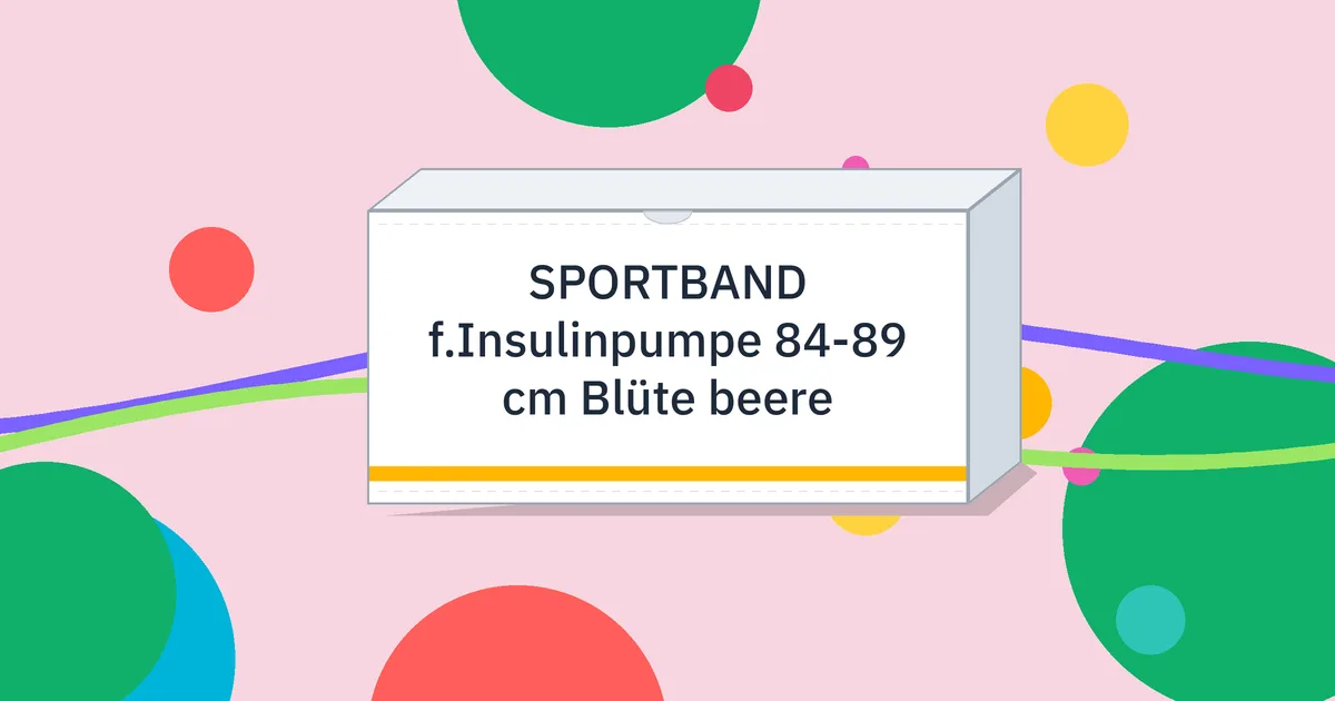 Symbolbild: Packung mit der Aufschrift SPORTBAND f.Insulinpumpe 84-89 cm Blüte beere (PZN 13916901) – Verfügbarkeit und Bezug in Apotheken in Frankfurt am Main