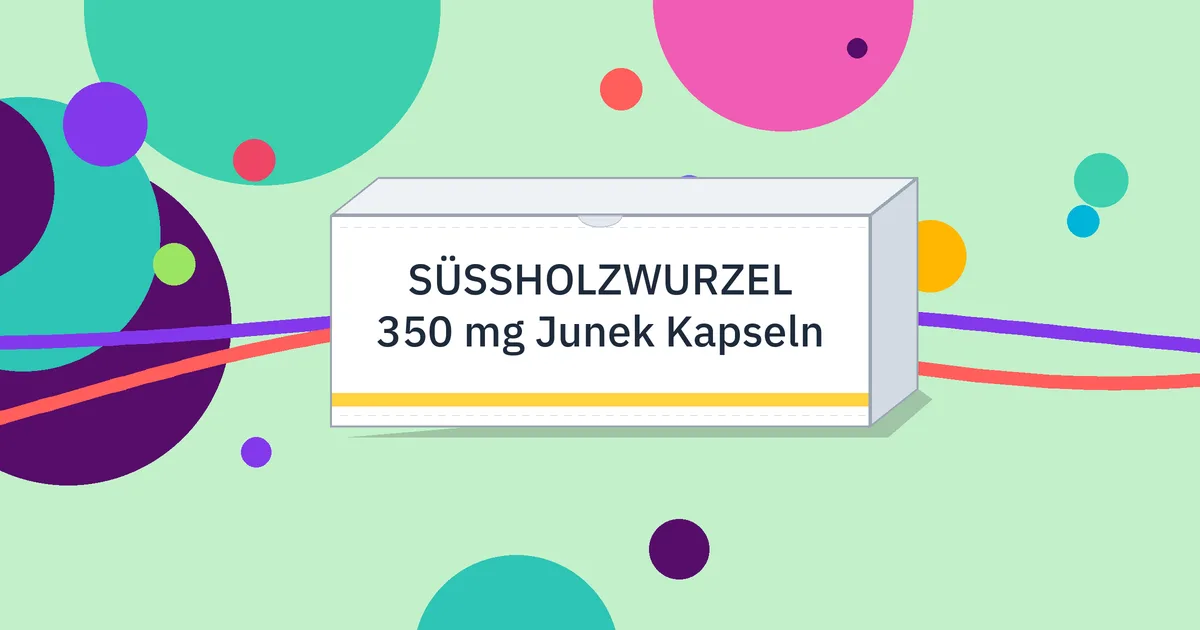 Symbolbild: Packung mit der Aufschrift SÜSSHOLZWURZEL 350 mg Junek Kapseln (PZN 03550994) – Verfügbarkeit und Bezug in Apotheken in Frankfurt am Main