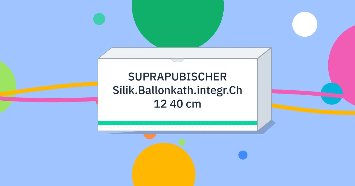 Symbolbild: Packung mit der Aufschrift SUPRAPUBISCHER Silik.Ballonkath.integr.Ch 12 40 cm (PZN 10981737) – Verfügbarkeit und Bezug in Apotheken in Frankfurt am Main