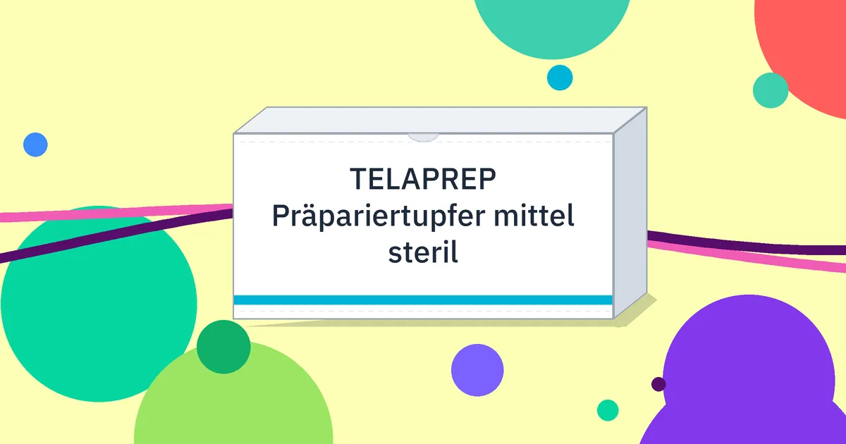Symbolbild: Packung mit der Aufschrift TELAPREP Präpariertupfer mittel steril (PZN 06642136) – Verfügbarkeit und Bezug in Apotheken in Frankfurt am Main