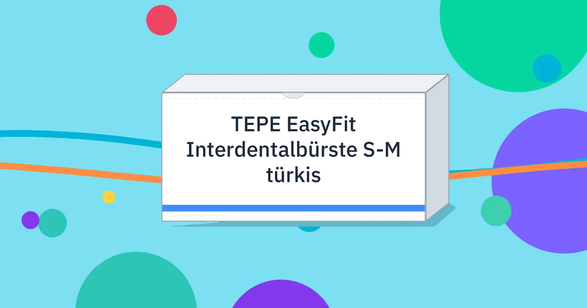 Symbolbild: Packung mit der Aufschrift TEPE EasyFit Interdentalbürste S-M türkis (PZN 20042466) – Verfügbarkeit und Bezug in Apotheken in Frankfurt am Main