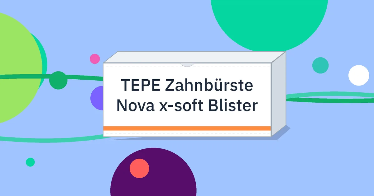 Symbolbild: Packung mit der Aufschrift TEPE Zahnbürste Nova x-soft Blister (PZN 17604127) – Verfügbarkeit und Bezug in Apotheken in Frankfurt am Main