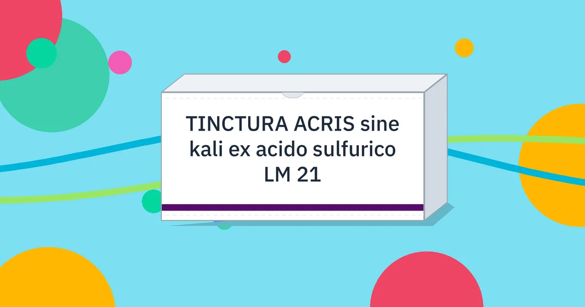 Symbolbild: Packung mit der Aufschrift TINCTURA ACRIS sine kali ex acido sulfurico LM 21 (PZN 13701218) – Verfügbarkeit und Bezug in Apotheken in Frankfurt am Main