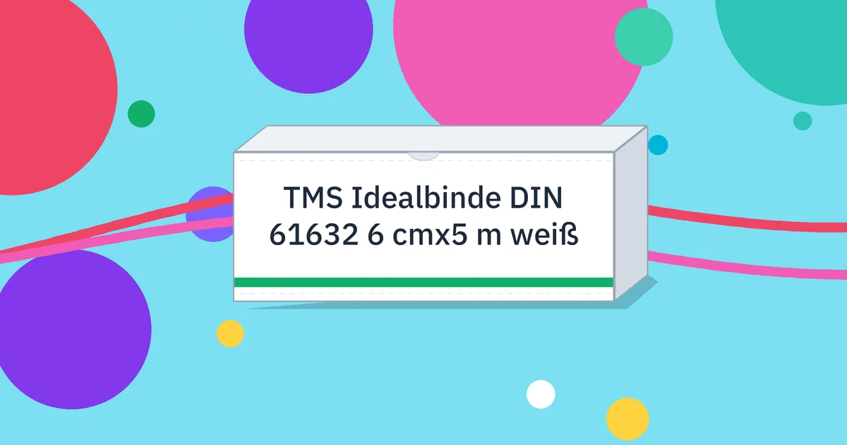 Symbolbild: Packung mit der Aufschrift TMS Idealbinde DIN 61632 6 cmx5 m weiß (PZN 18317045) – Verfügbarkeit und Bezug in Apotheken in Frankfurt am Main