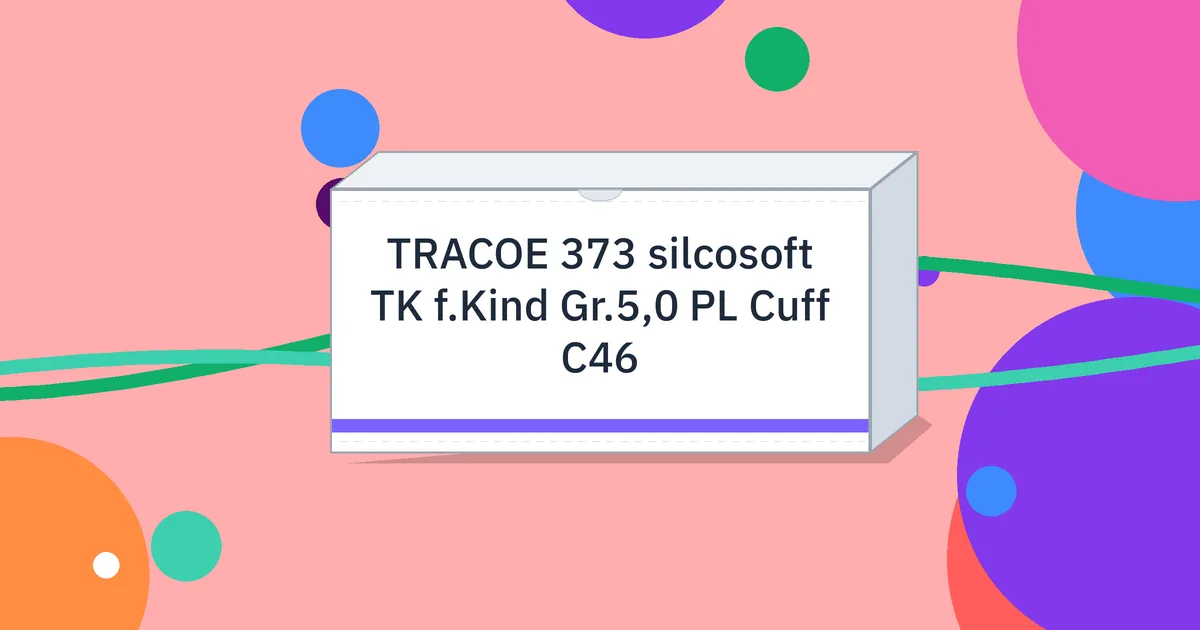 Symbolbild: Packung mit der Aufschrift TRACOE 373 silcosoft TK f.Kind Gr.5,0 PL Cuff C46 (PZN 14317456) – Verfügbarkeit und Bezug in Apotheken in Frankfurt am Main