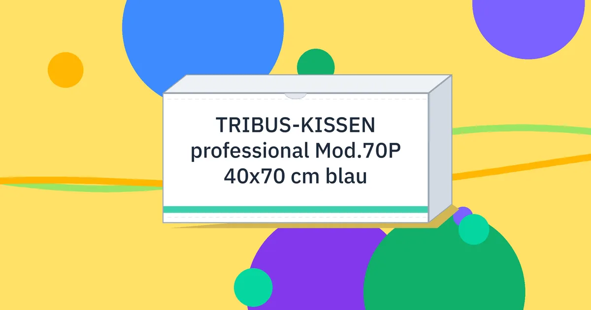Symbolbild: Packung mit der Aufschrift TRIBUS-KISSEN professional Mod.70P 40x70 cm blau (PZN 13651029) – Verfügbarkeit und Bezug in Apotheken in Frankfurt am Main