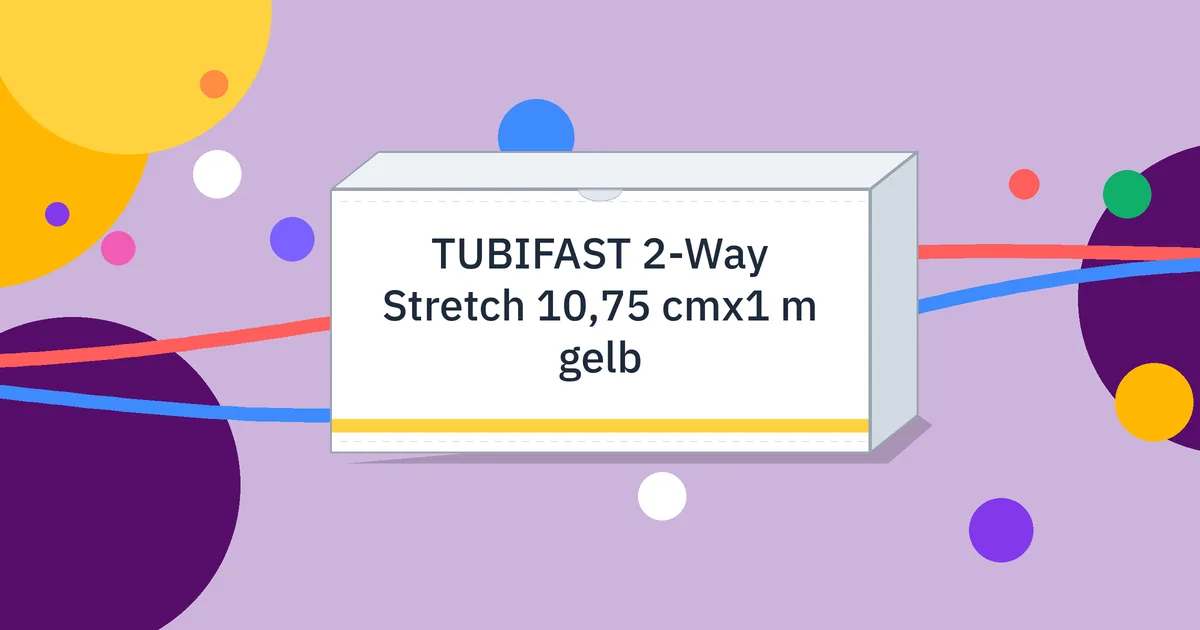 Symbolbild: Packung mit der Aufschrift TUBIFAST 2-Way Stretch 10,75 cmx1 m gelb (PZN 09932840) – Verfügbarkeit und Bezug in Apotheken in Frankfurt am Main