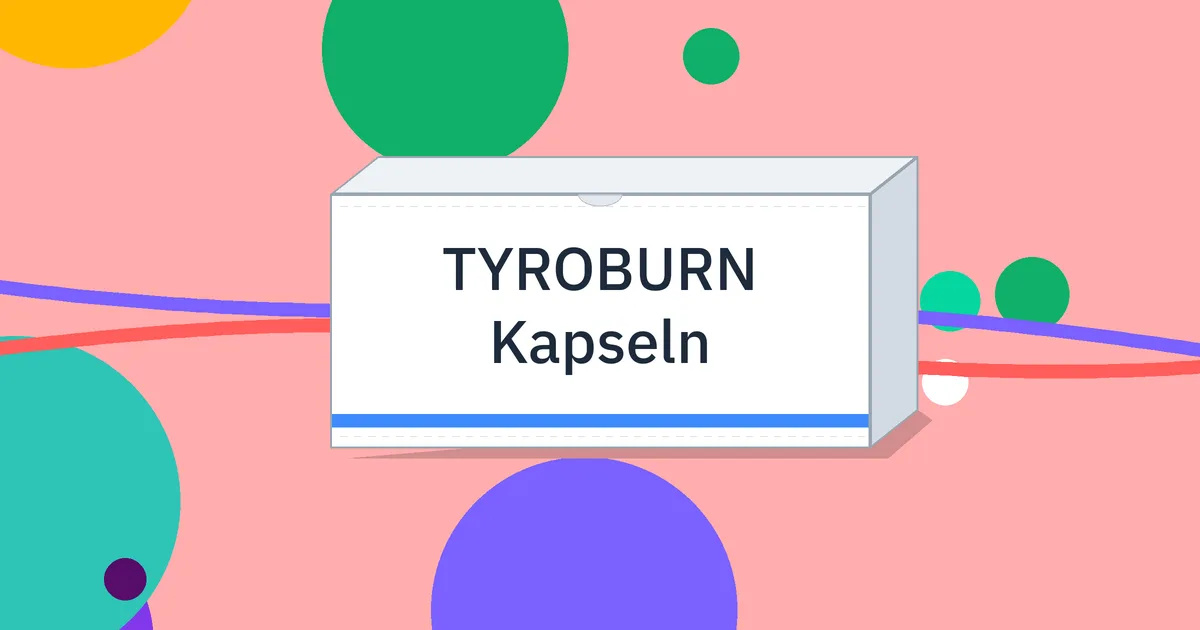 Symbolbild: Packung mit der Aufschrift TYROBURN Kapseln (PZN 10732626) – Verfügbarkeit und Bezug in Apotheken in Frankfurt am Main