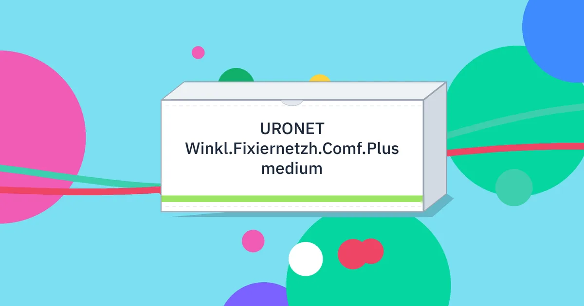 Symbolbild: Packung mit der Aufschrift URONET Winkl.Fixiernetzh.Comf.Plus medium (PZN 08536579) – Verfügbarkeit und Bezug in Apotheken in Frankfurt am Main