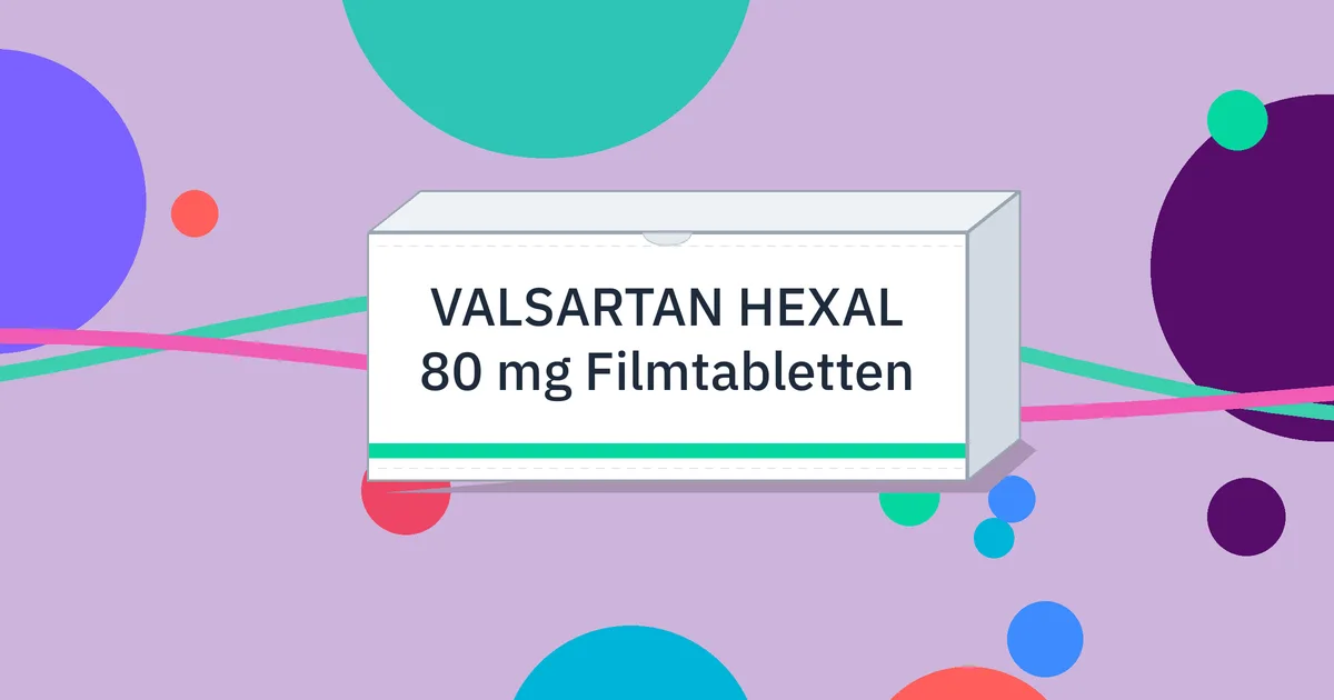 Symbolbild: Packung mit der Aufschrift VALSARTAN HEXAL 80 mg Filmtabletten (PZN 07607018) – Verfügbarkeit und Bezug in Apotheken in Frankfurt am Main