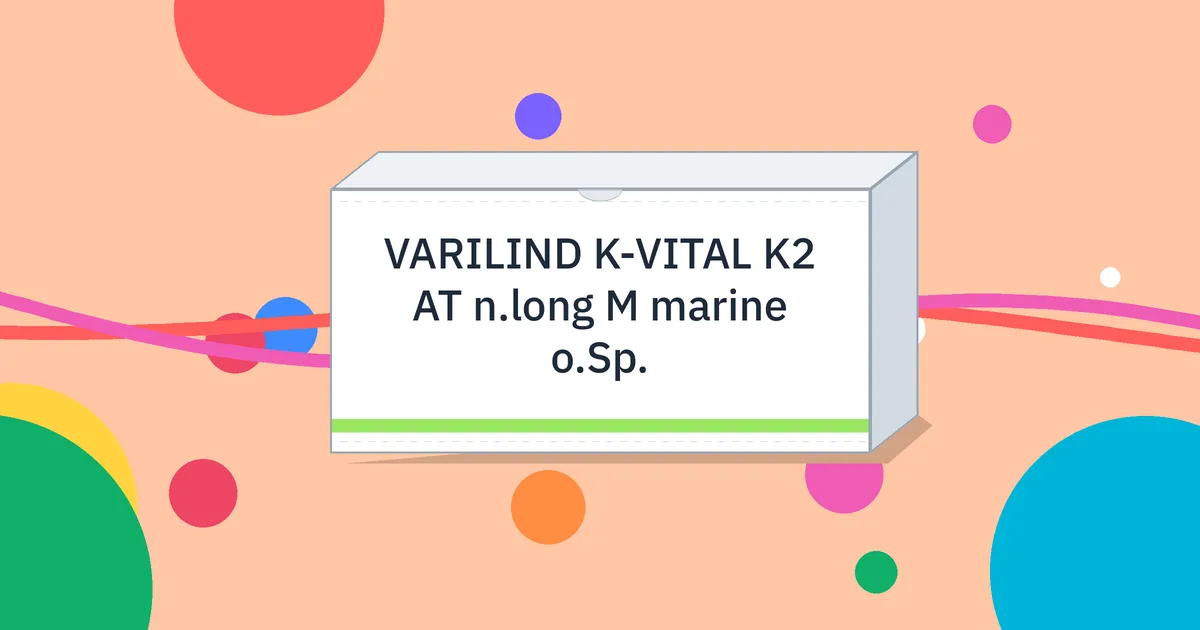 Symbolbild: Packung mit der Aufschrift VARILIND K-VITAL K2 AT n.long M marine o.Sp. (PZN 20561752) – Verfügbarkeit und Bezug in Apotheken in Frankfurt am Main