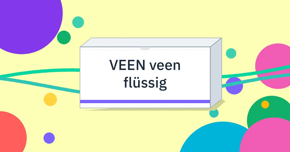 Symbolbild: Packung mit der Aufschrift VEEN veen flüssig (PZN 07244515) – Verfügbarkeit und Bezug in Apotheken in Frankfurt am Main