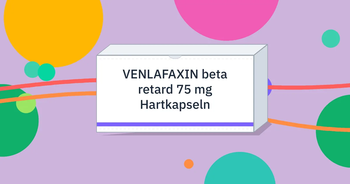 Symbolbild: Packung mit der Aufschrift VENLAFAXIN beta retard 75 mg Hartkapseln (PZN 00021048) – Verfügbarkeit und Bezug in Apotheken in Frankfurt am Main
