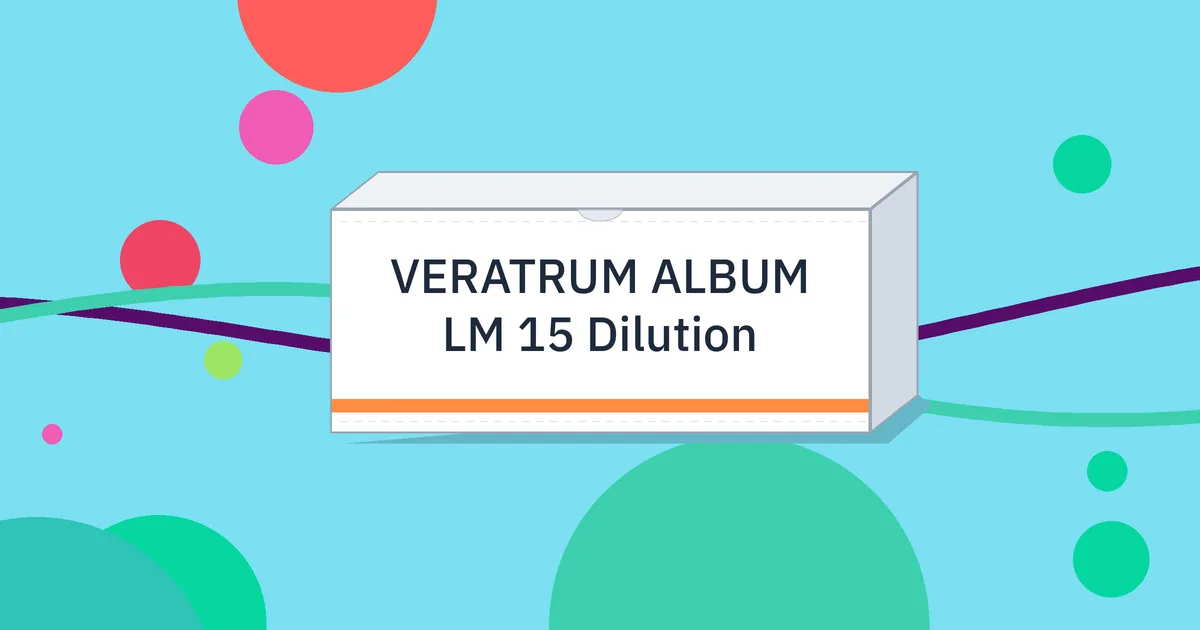 Symbolbild: Packung mit der Aufschrift VERATRUM ALBUM LM 15 Dilution (PZN 13264516) – Verfügbarkeit und Bezug in Apotheken in Frankfurt am Main