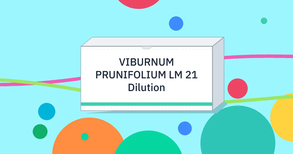 Symbolbild: Packung mit der Aufschrift VIBURNUM PRUNIFOLIUM LM 21 Dilution (PZN 13271999) – Verfügbarkeit und Bezug in Apotheken in Frankfurt am Main