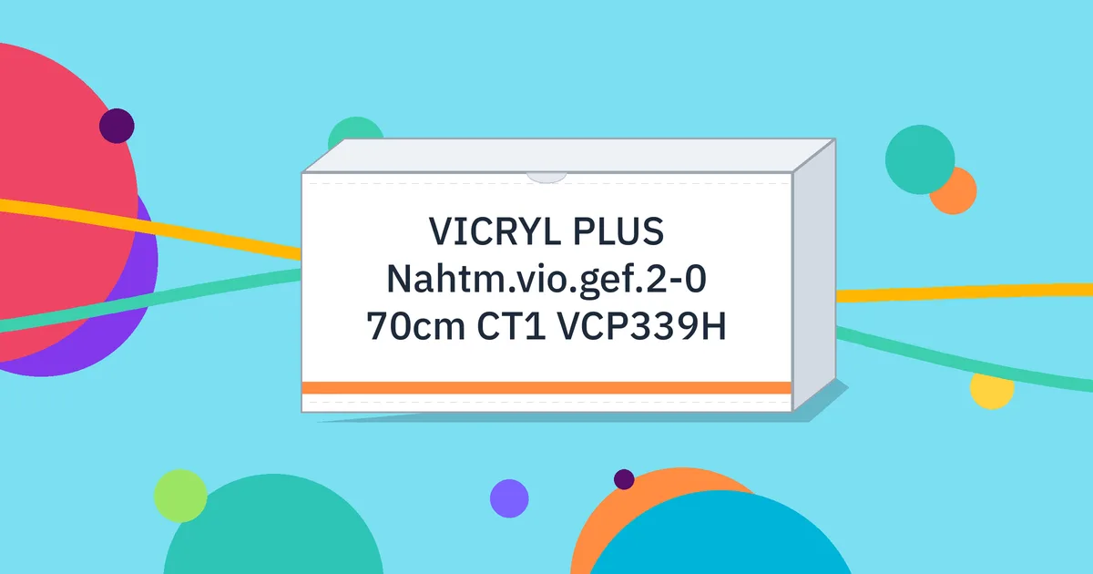 Symbolbild: Packung mit der Aufschrift VICRYL PLUS Nahtm.vio.gef.2-0 70cm CT1 VCP339H (PZN 19884071) – Verfügbarkeit und Bezug in Apotheken in Frankfurt am Main