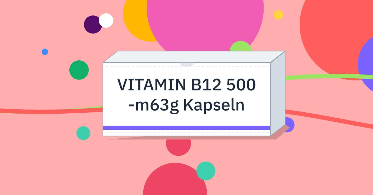 Symbolbild: Packung mit der Aufschrift VITAMIN B12 500 -m63g Kapseln (PZN 11721808) – Verfügbarkeit und Bezug in Apotheken in Frankfurt am Main