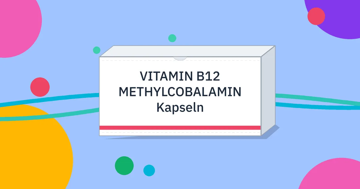 Symbolbild: Packung mit der Aufschrift VITAMIN B12 METHYLCOBALAMIN Kapseln (PZN 20102211) – Verfügbarkeit und Bezug in Apotheken in Frankfurt am Main