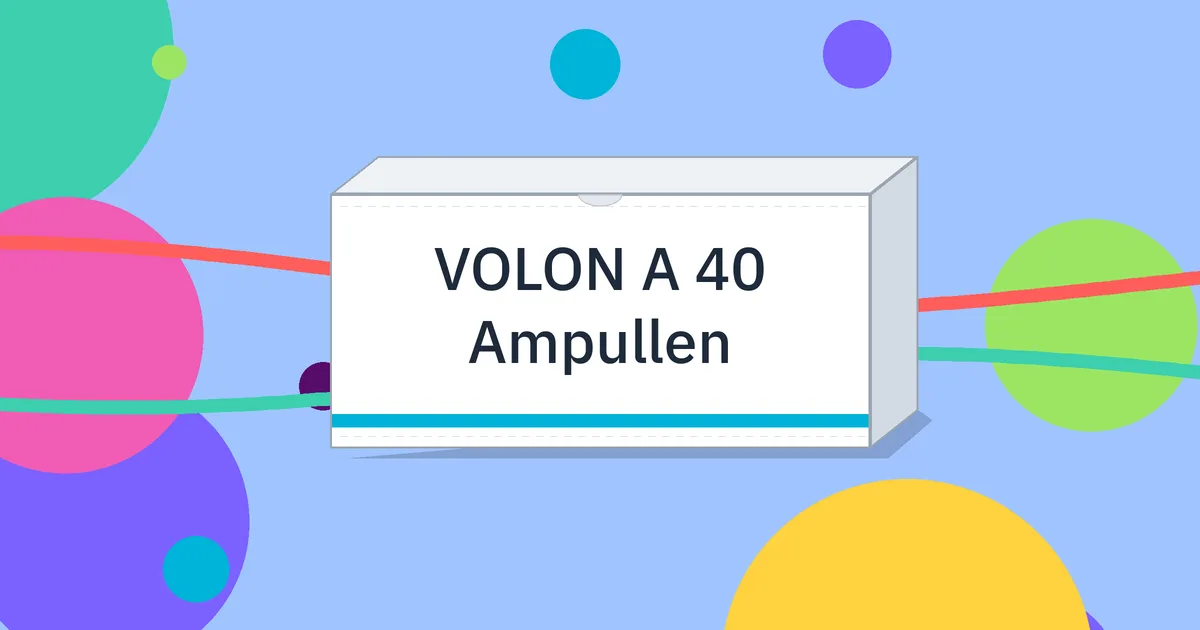 Symbolbild: Packung mit der Aufschrift VOLON A 40 Ampullen (PZN 01116207) – Verfügbarkeit und Bezug in Apotheken in Frankfurt am Main