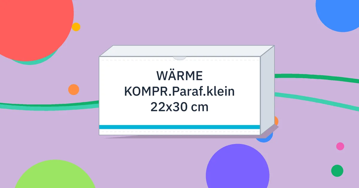 Symbolbild: Packung mit der Aufschrift WÄRME KOMPR.Paraf.klein 22x30 cm (PZN 02445404) – Verfügbarkeit und Bezug in Apotheken in Frankfurt am Main