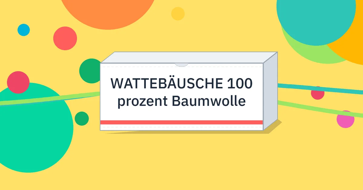 Symbolbild: Packung mit der Aufschrift WATTEBÄUSCHE 100 prozent Baumwolle (PZN 20421206) – Verfügbarkeit und Bezug in Apotheken in Frankfurt am Main