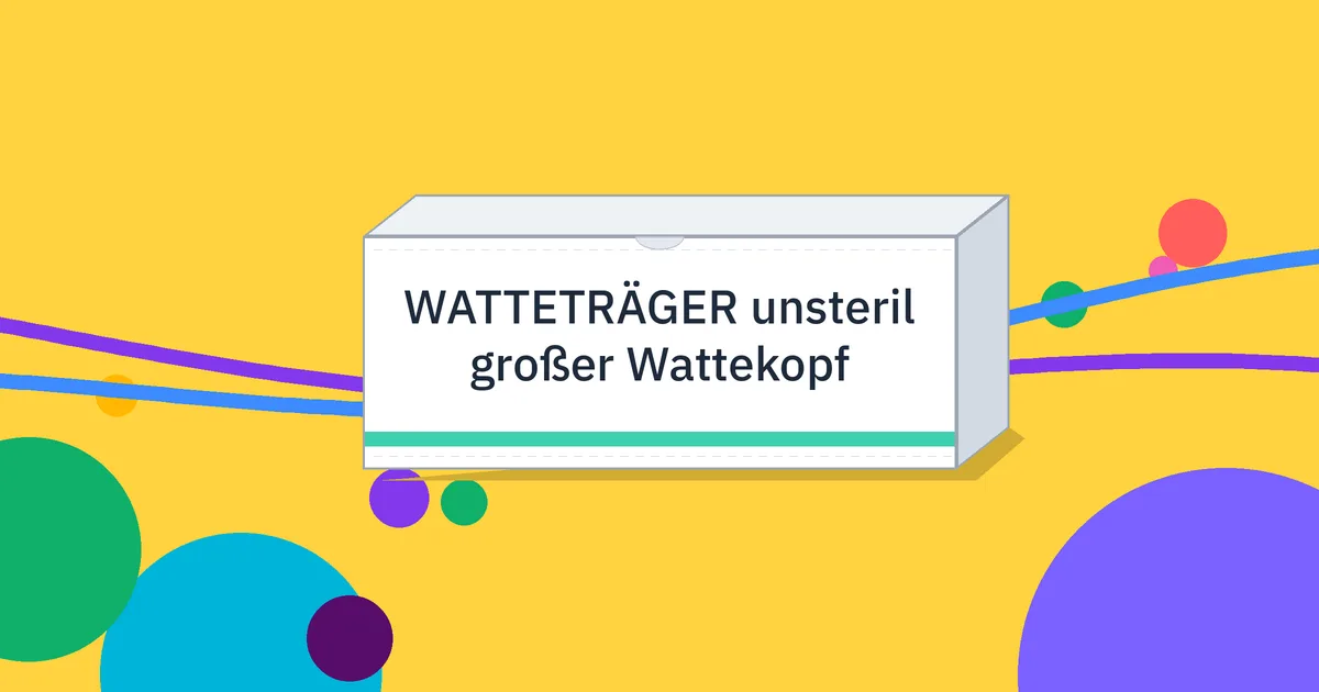 Symbolbild: Packung mit der Aufschrift WATTETRÄGER unsteril großer Wattekopf (PZN 03169225) – Verfügbarkeit und Bezug in Apotheken in Frankfurt am Main