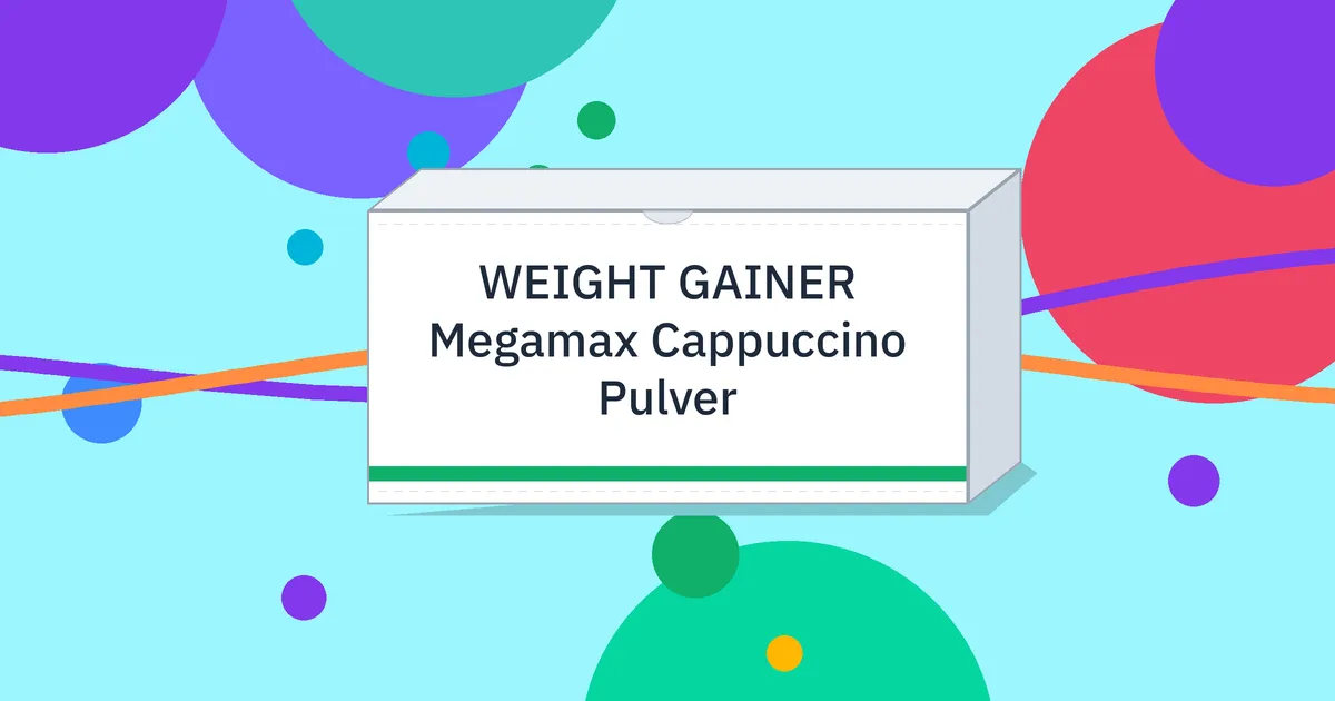 Symbolbild: Packung mit der Aufschrift WEIGHT GAINER Megamax Cappuccino Pulver (PZN 17819448) – Verfügbarkeit und Bezug in Apotheken in Frankfurt am Main