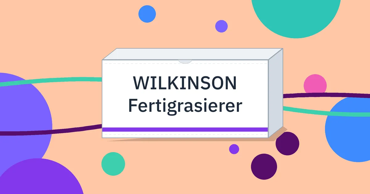 Symbolbild: Packung mit der Aufschrift WILKINSON Fertigrasierer (PZN 02293354) – Verfügbarkeit und Bezug in Apotheken in Frankfurt am Main