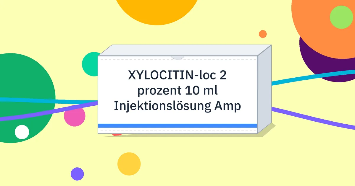 Symbolbild: Packung mit der Aufschrift XYLOCITIN-loc 2 prozent 10 ml Injektionslösung Amp (PZN 00676482) – Verfügbarkeit und Bezug in Apotheken in Frankfurt am Main