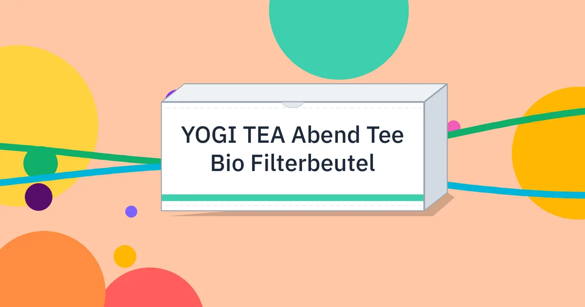 Symbolbild: Packung mit der Aufschrift YOGI TEA Abend Tee Bio Filterbeutel (PZN 09687843) – Verfügbarkeit und Bezug in Apotheken in Frankfurt am Main