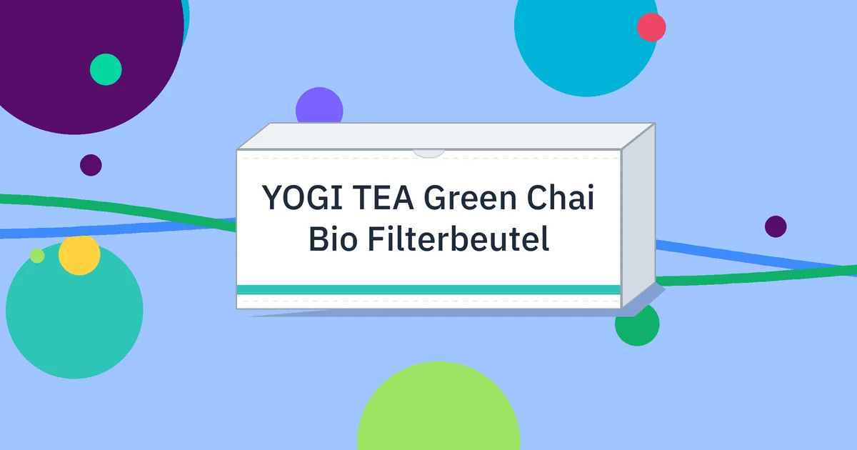 Symbolbild: Packung mit der Aufschrift YOGI TEA Green Chai Bio Filterbeutel (PZN 09687719) – Verfügbarkeit und Bezug in Apotheken in Frankfurt am Main