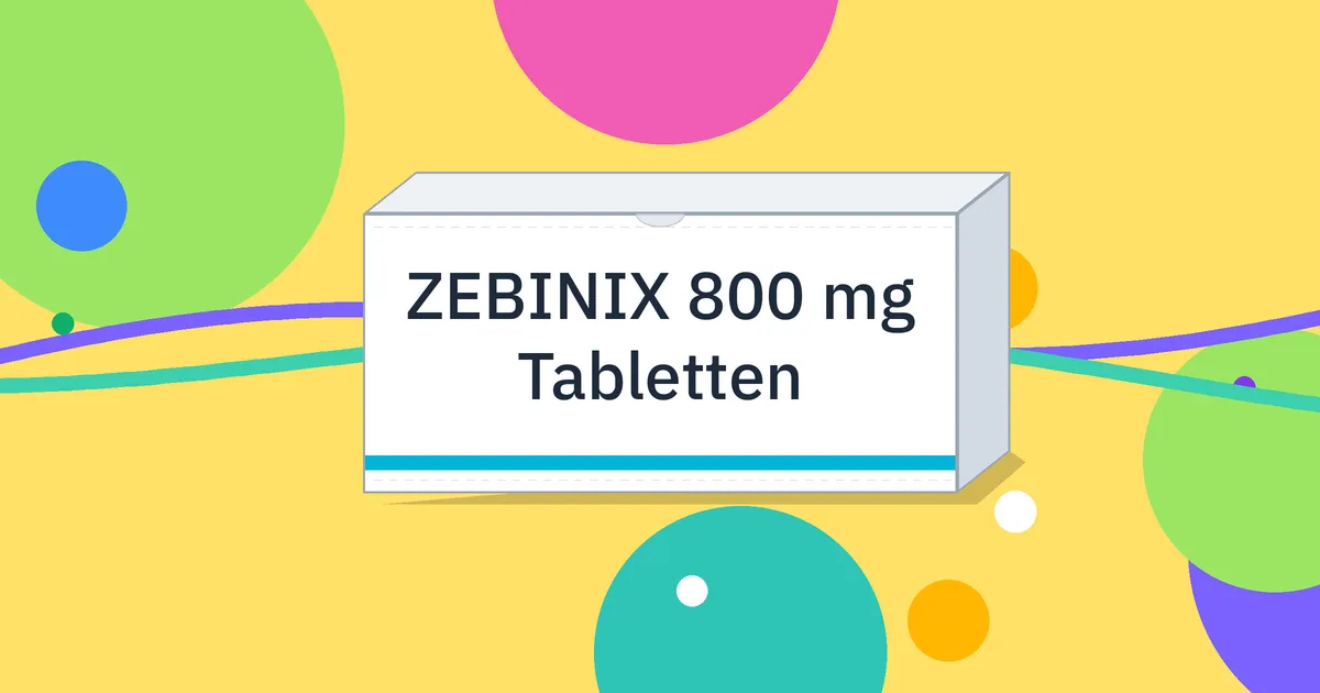 Symbolbild: Packung mit der Aufschrift ZEBINIX 800 mg Tabletten (PZN 09775346) – Verfügbarkeit und Bezug in Apotheken in Frankfurt am Main